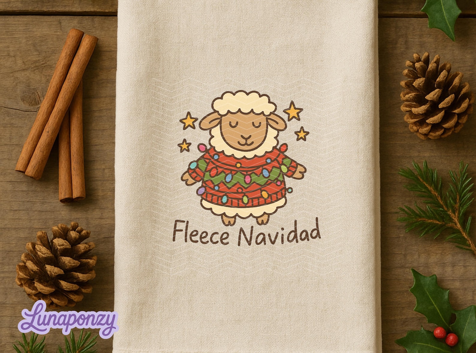 Fleece Navidad PNG | Cute Sheep Christmas Design | Funny Pun Holiday ...