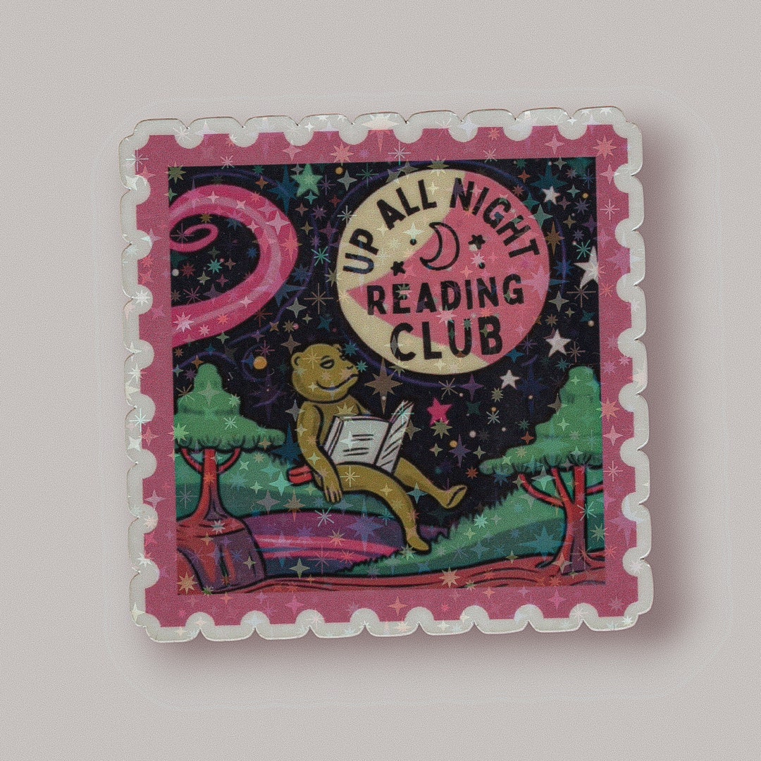 Up All Night Reading Club Waterproof Sticker Booktok Sticker Bookish ...