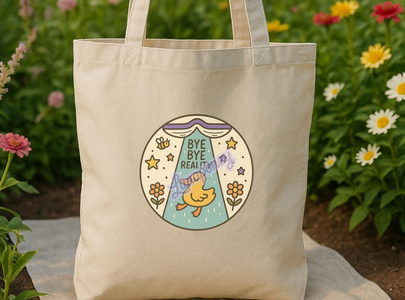 Bye Bye Reality PNG | Cute Duck Reading Escape Sublimation Clipart ...
