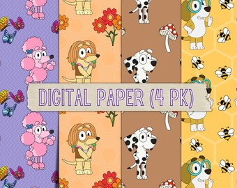 Bluey Digital Paper Png - Etsy