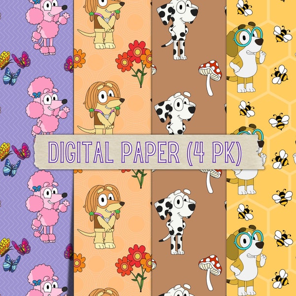 Bluey Digital Scrapbook Paper - Etsy UK