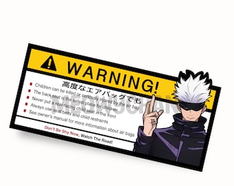 Anime Warning Sticker, Ninja Anime, Airbag Warning Sticker, Visor Anime ...
