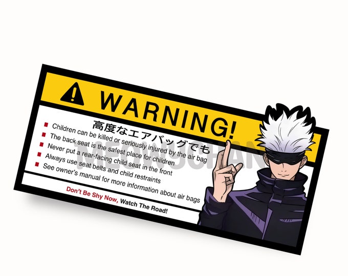 Anime Warning Sticker, Sorcery Anime, Airbag Warning Sticker, Visor ...