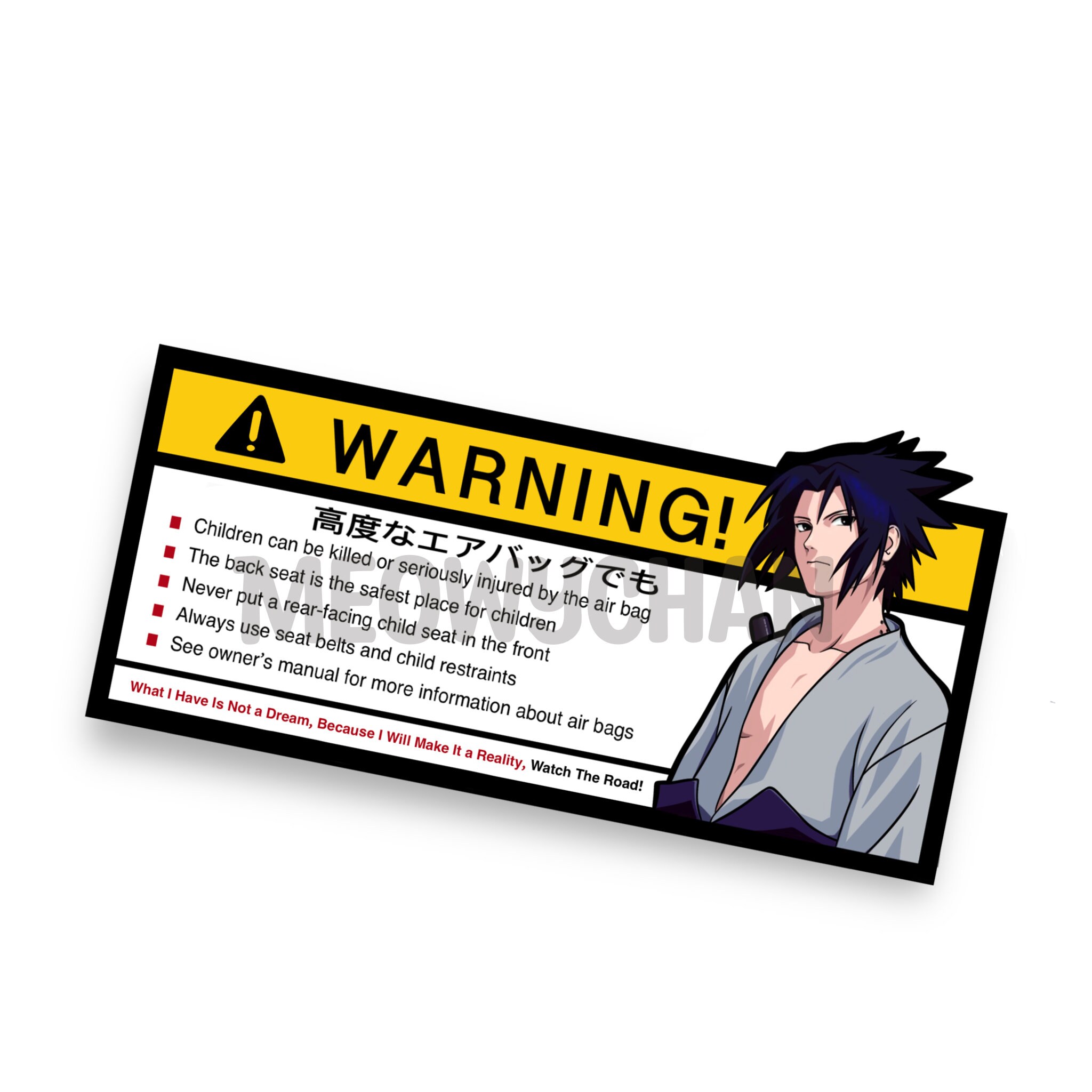 Anime Warning Sticker, Ninja Anime, Airbag Warning Sticker, Visor Anime ...