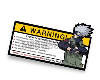 Anime Warning Sticker, Ninja Anime, Airbag Warning Sticker, Visor Anime ...