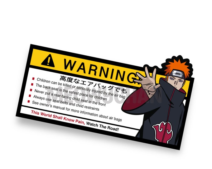 Anime Warning Sticker Ninja Anime Airbag Warning Sticker - Etsy