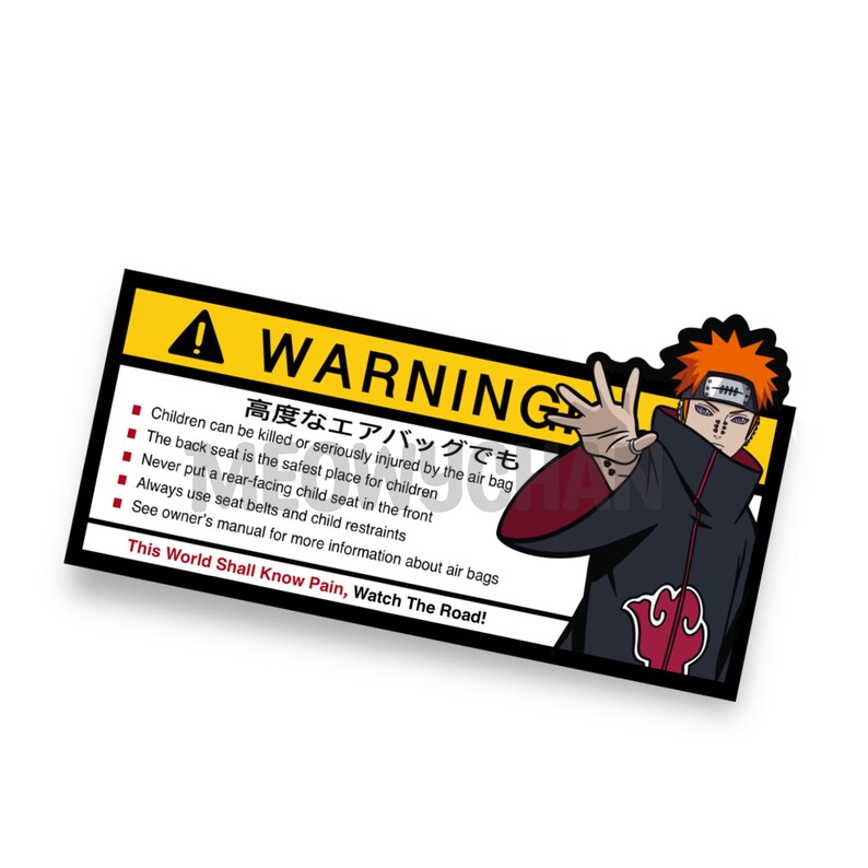 Anime Warning Sticker, Ninja Anime, Airbag Warning Sticker, Visor Anime ...