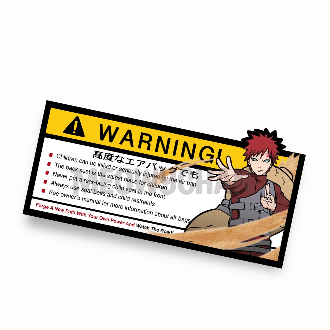 Anime Warning Sticker, Ninja Anime, Airbag Warning Sticker, Visor Anime ...