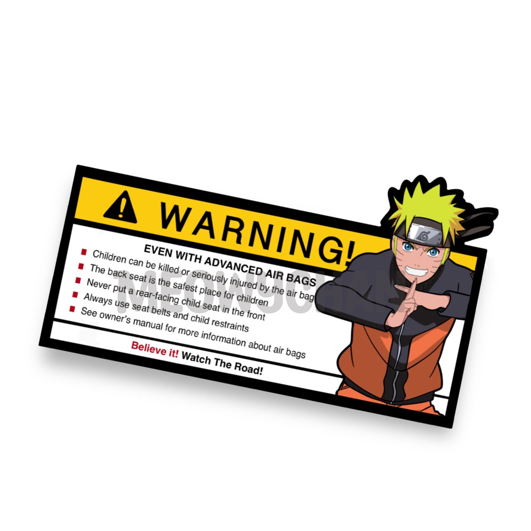 Anime Warning Sticker, Ninja Anime, Airbag Warning Sticker, Visor Anime ...