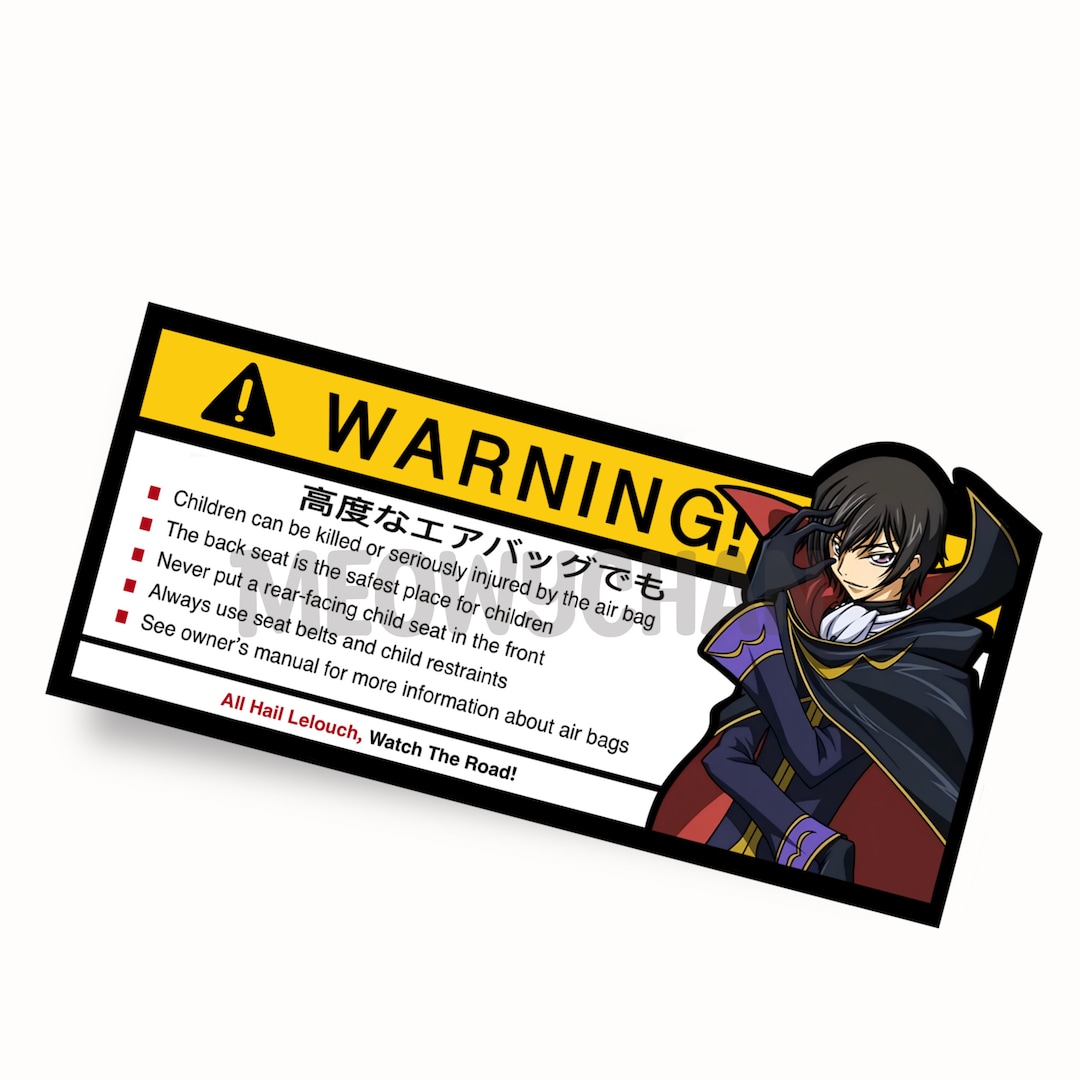 Anime Warning Sticker, Code Anime, Airbag Warning Sticker, Visor Anime ...