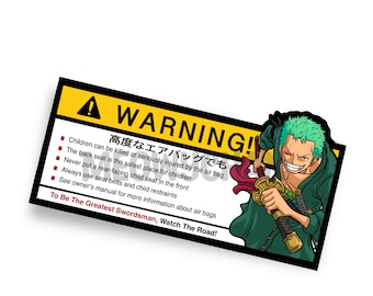 Anime Warning Sticker, Ninja Anime, Airbag Warning Sticker, Visor Anime ...