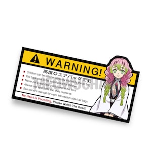 Anime Warning Sticker, Demon Anime, Airbag Warning Sticker, Visor Anime ...