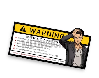 Anime Warning Sticker, Sorcery Anime, Airbag Warning Sticker, Visor ...
