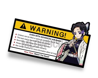 Anime Warning Sticker Demon Anime Airbag Warning Sticker - Etsy