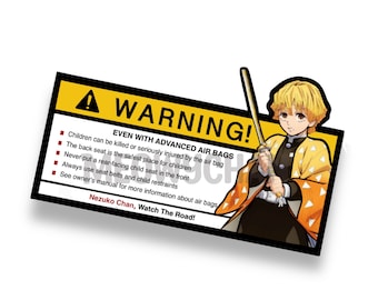 Anime Warning Sticker Demon Anime Airbag Warning Sticker - Etsy