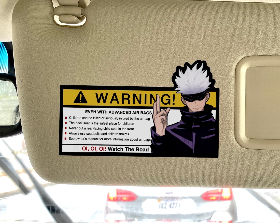 Anime Warning Sticker, Sorcery Anime, Airbag Warning Sticker, Visor ...