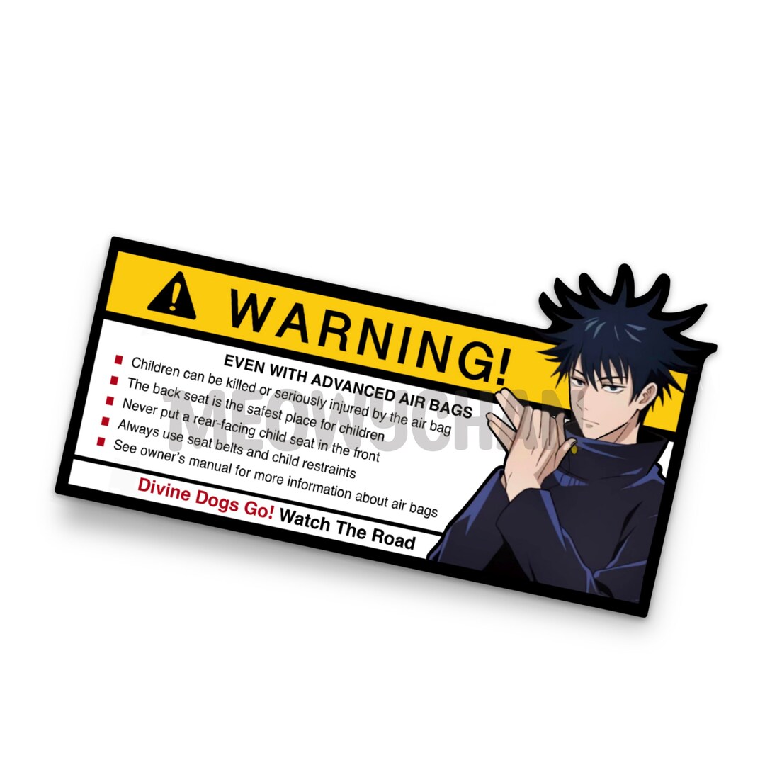 Anime Warning Sticker, Sorcery Anime, Airbag Warning Sticker, Visor ...