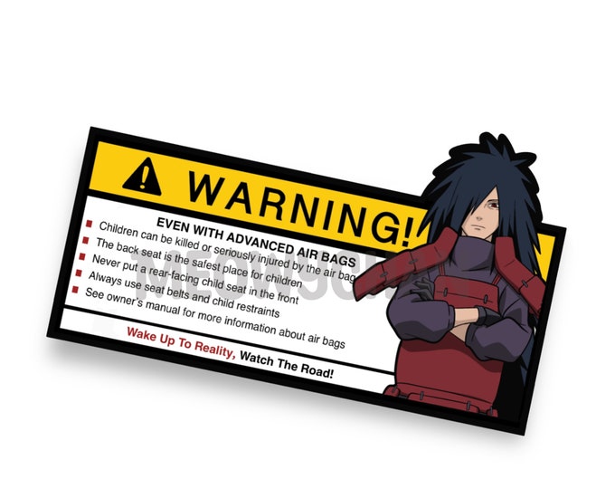 Anime Warning Sticker, Ninja Anime, Airbag Warning Sticker, Visor Anime ...