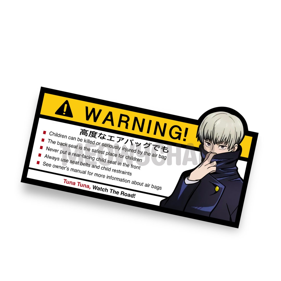 Anime Warning Sticker, Sorcery Anime, Airbag Warning Sticker, Visor ...