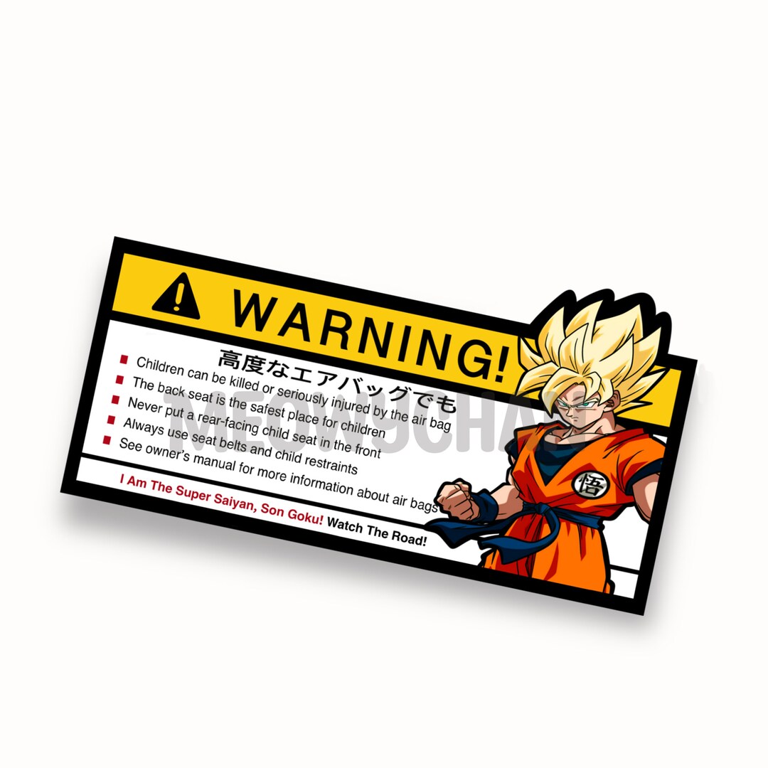 Anime Warning Sticker, Warrior Anime, Airbag Warning Sticker, Visor ...