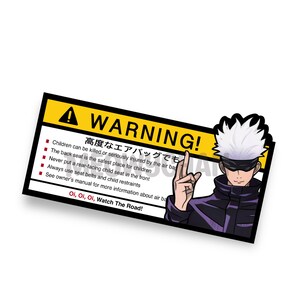Anime Warning Sticker, Sorcery Anime, Airbag Warning Sticker, Visor ...