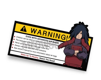 Anime Warning Sticker, Demon Anime, Airbag Warning Sticker, Visor Anime ...