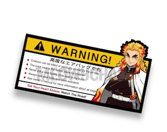 Anime Warning Sticker, Ninja Anime, Airbag Warning Sticker, Visor Anime ...