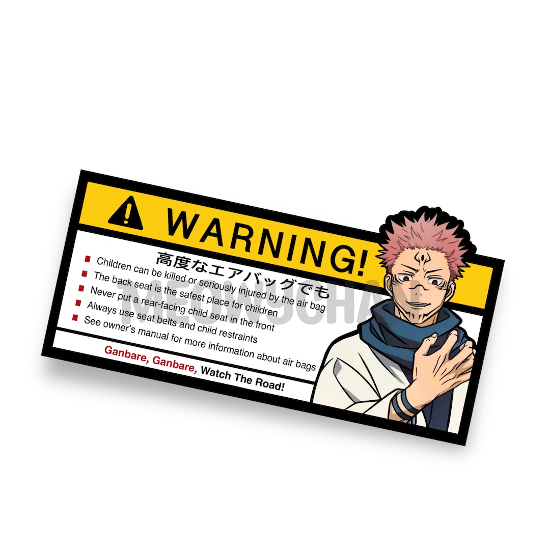 Anime Warning Sticker, Sorcery Anime, Airbag Warning Sticker, Visor ...