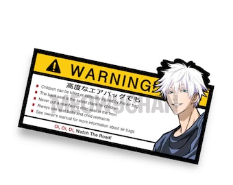 Anime Warning Sticker, Demon Anime, Airbag Warning Sticker, Visor Anime ...