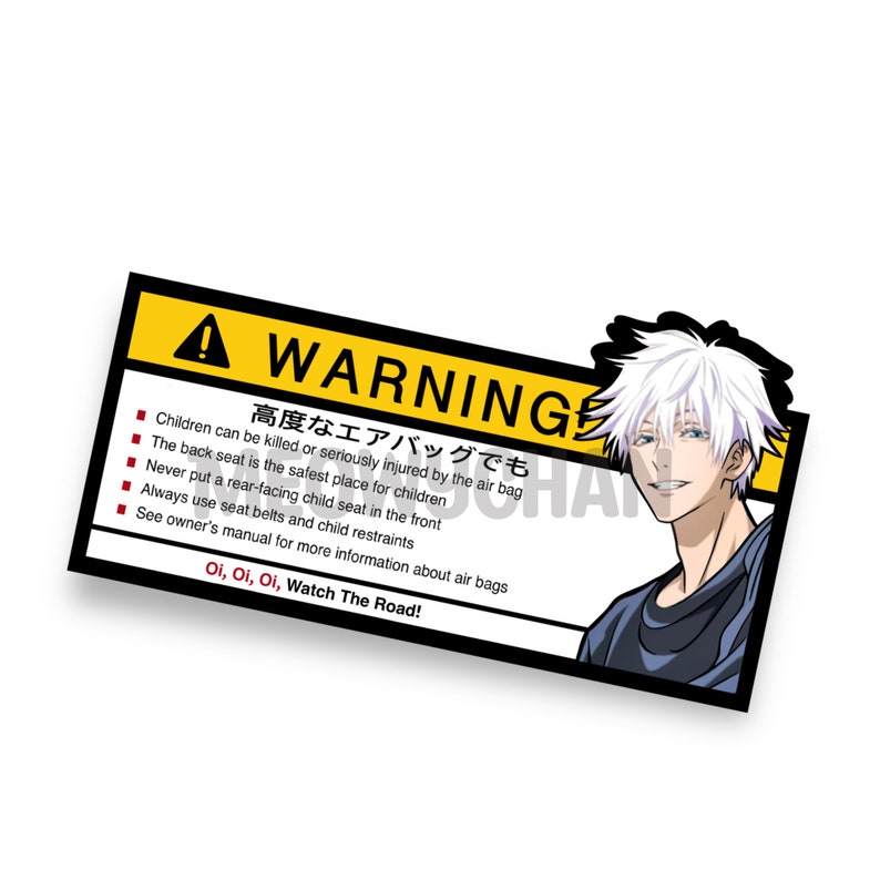 Anime Warning Sticker, Sorcery Anime, Airbag Warning Sticker, Visor ...