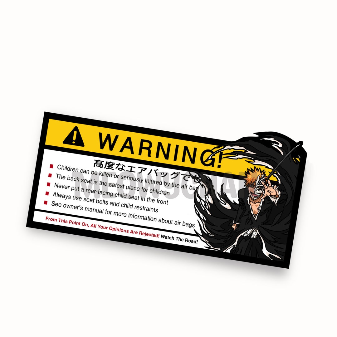 Anime Warning Sticker,anime, Airbag Warning Sticker, Visor Anime ...