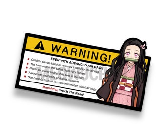 Anime Warning Sticker Demon Anime Airbag Warning Sticker - Etsy