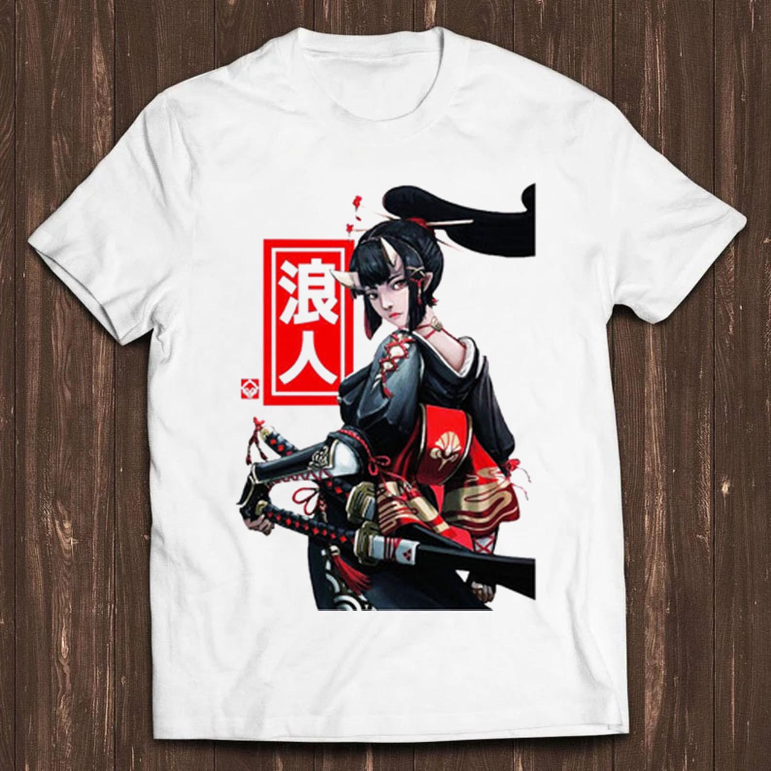 Japanese Ninja Geisha Samurai Girl Manga Meme Joke Funny Retro Mens ...
