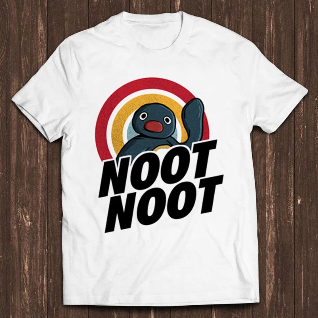 Noot Noot Pingu Rainbow Cartoon Anime Manga Funny Gift Tee T Shirt ...
