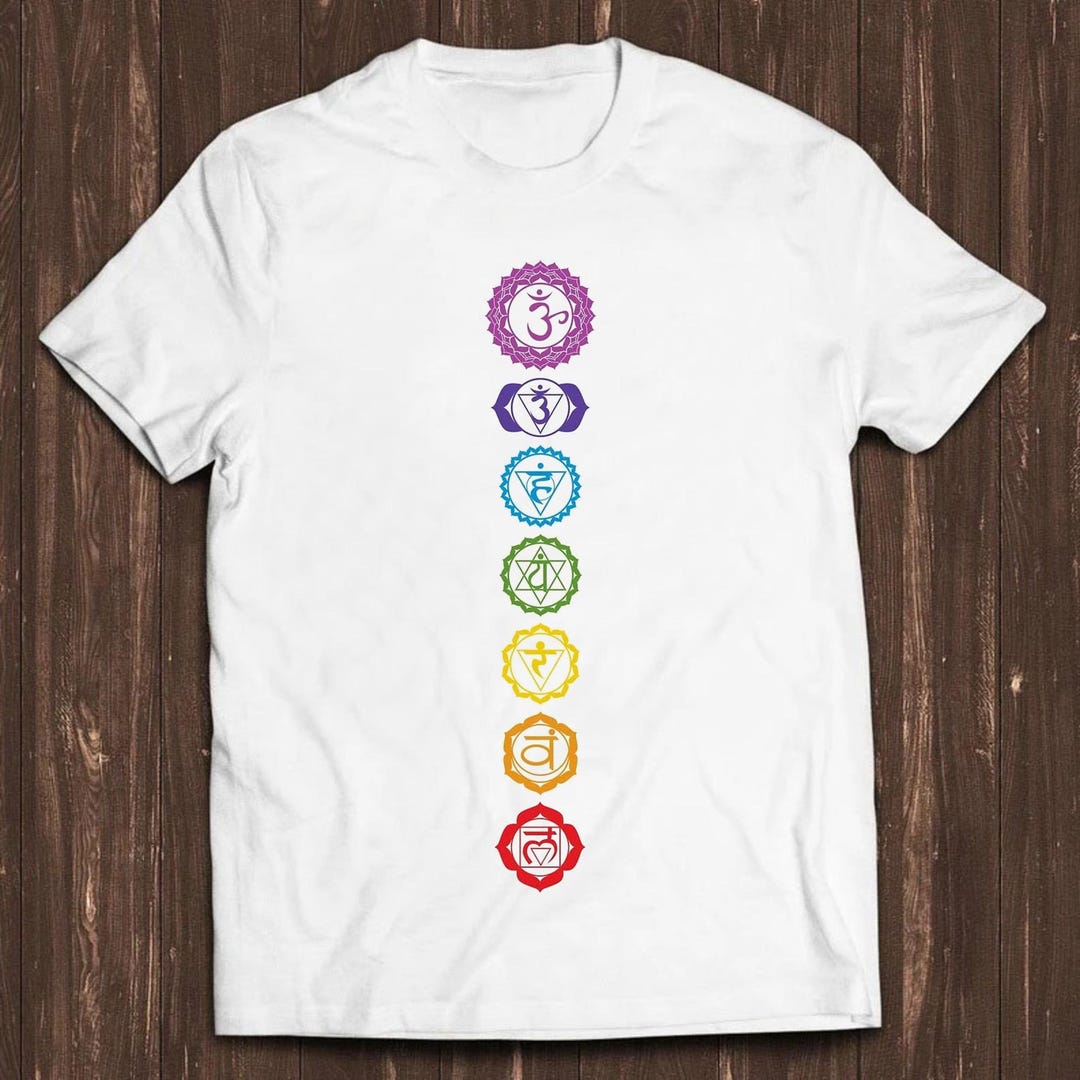 7 Chakras T Shirt Spiritual Meditation Zen Om Buddhism Energy Cool Gift ...