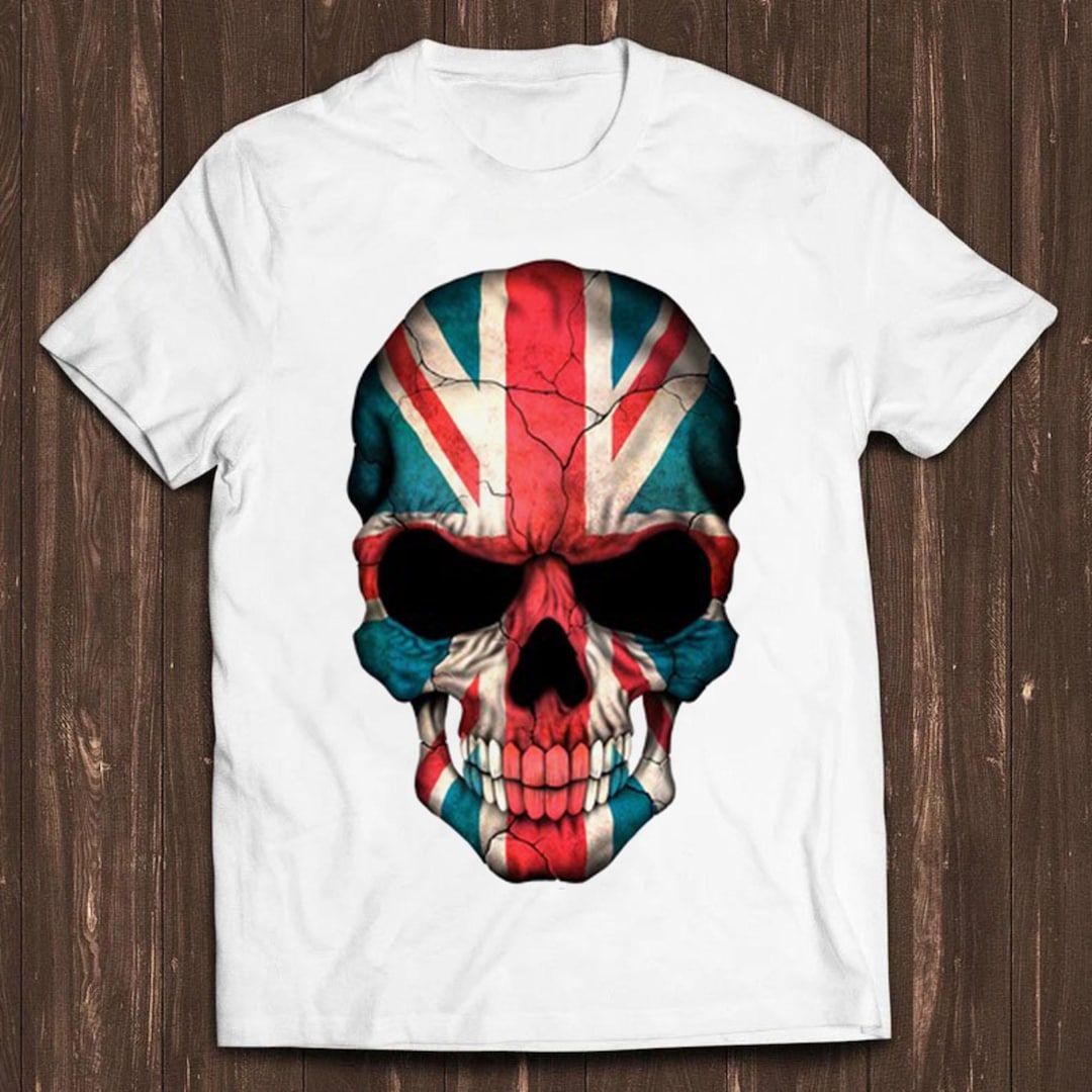 British Flag Skull T Shirt England UK Union Jack Queen Jubilee London Punk Cool Gift Tee C207 ...