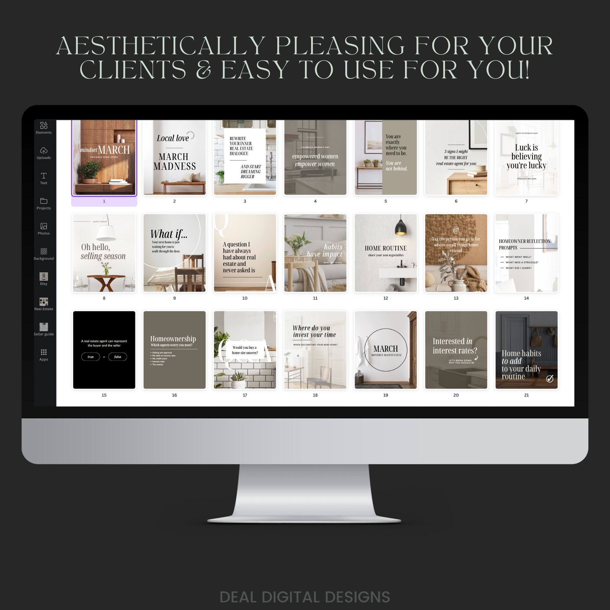 March Real Estate Marketing Templates With Matching Captions | Canva ...