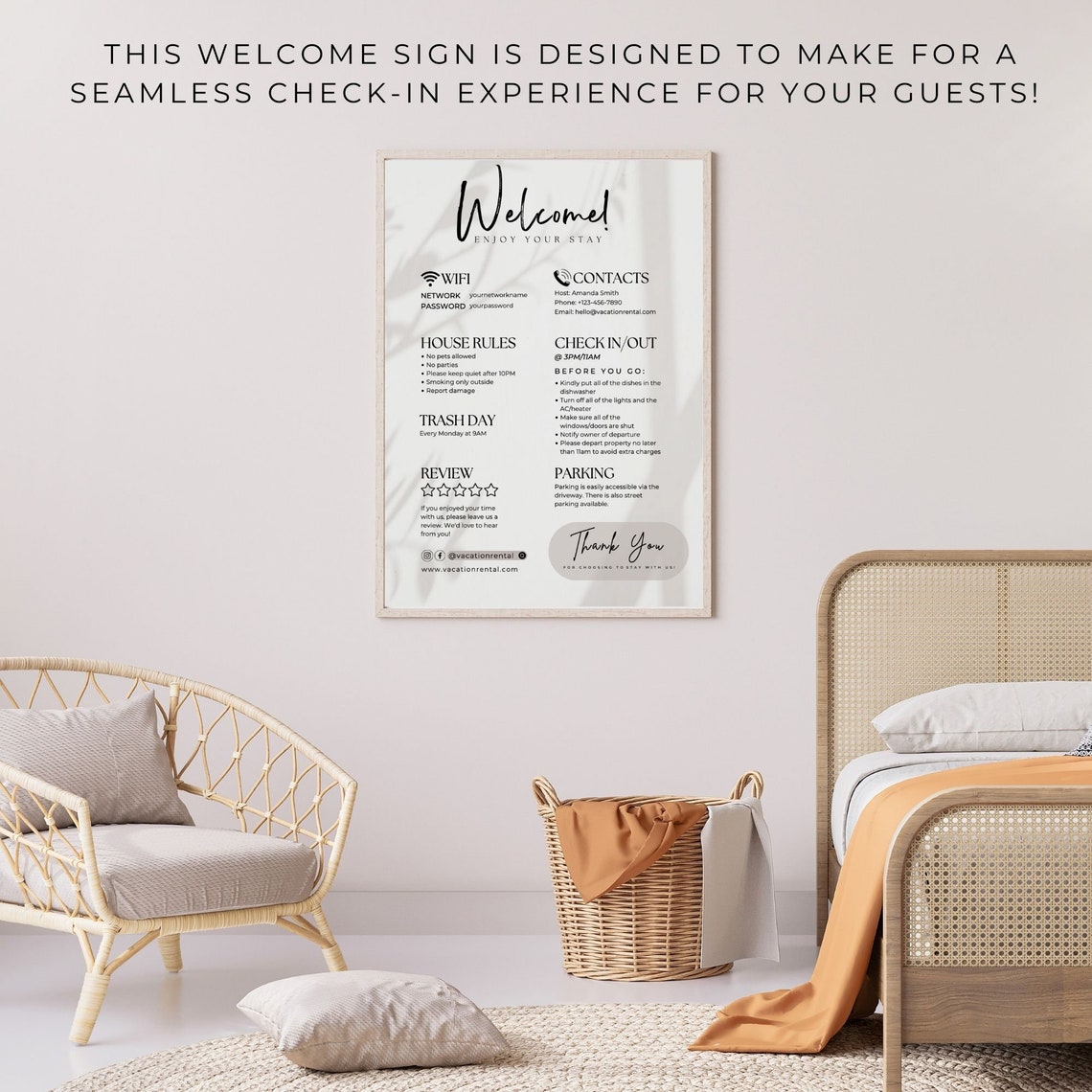 Airbnb Welcome Sign Vacation Rental Printable Editable - Etsy Australia