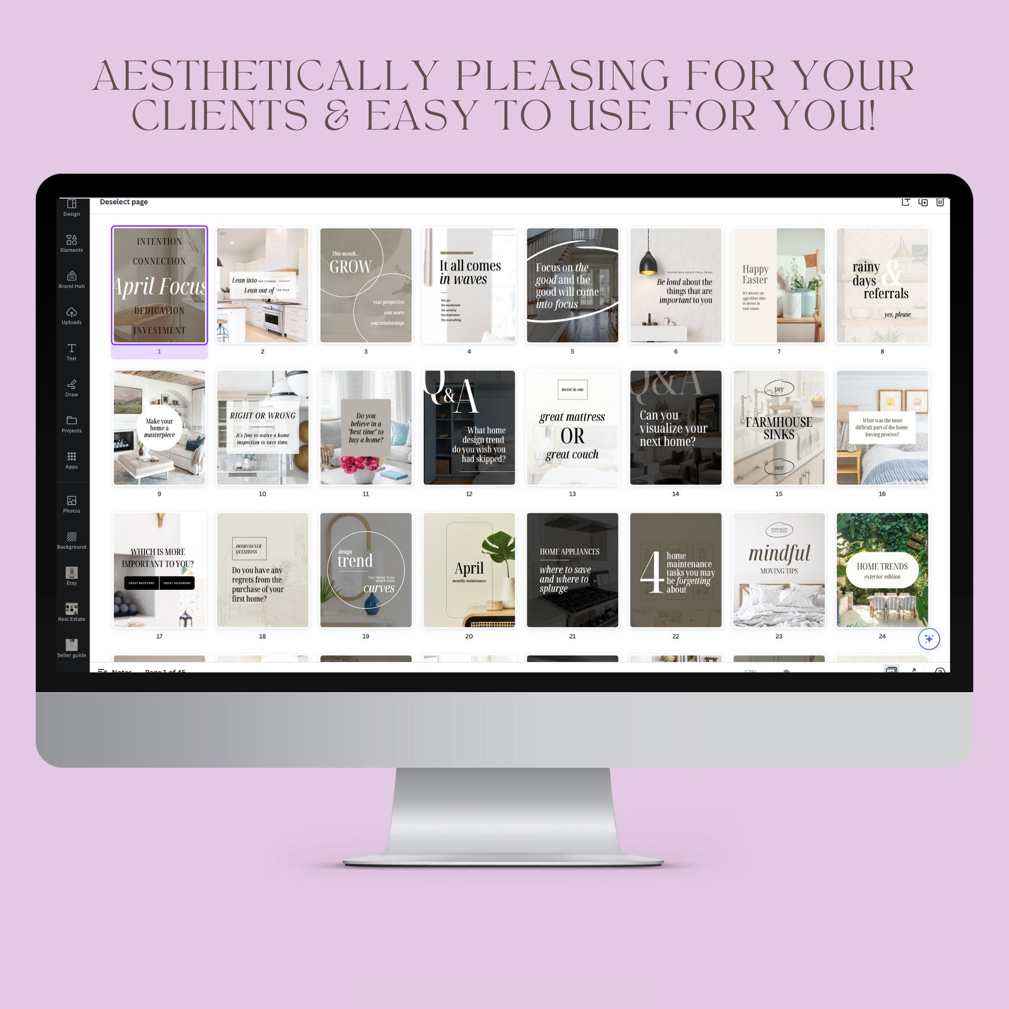 April Real Estate Marketing Templates With Matching Captions Canva Real ...