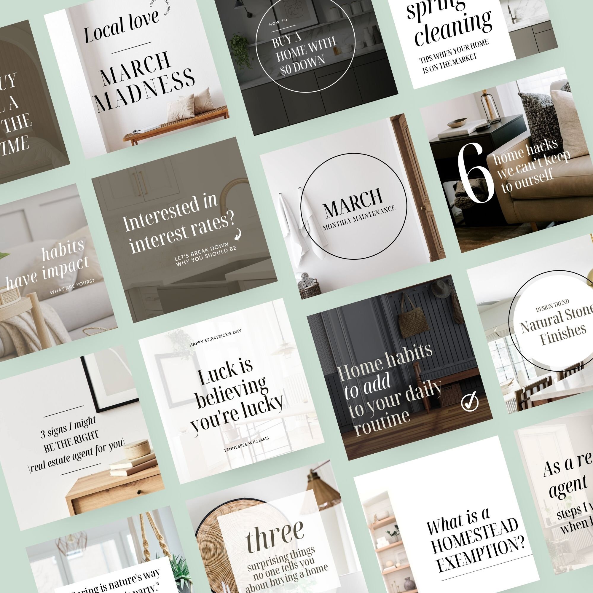 March Real Estate Marketing Templates With Matching Captions | Canva ...