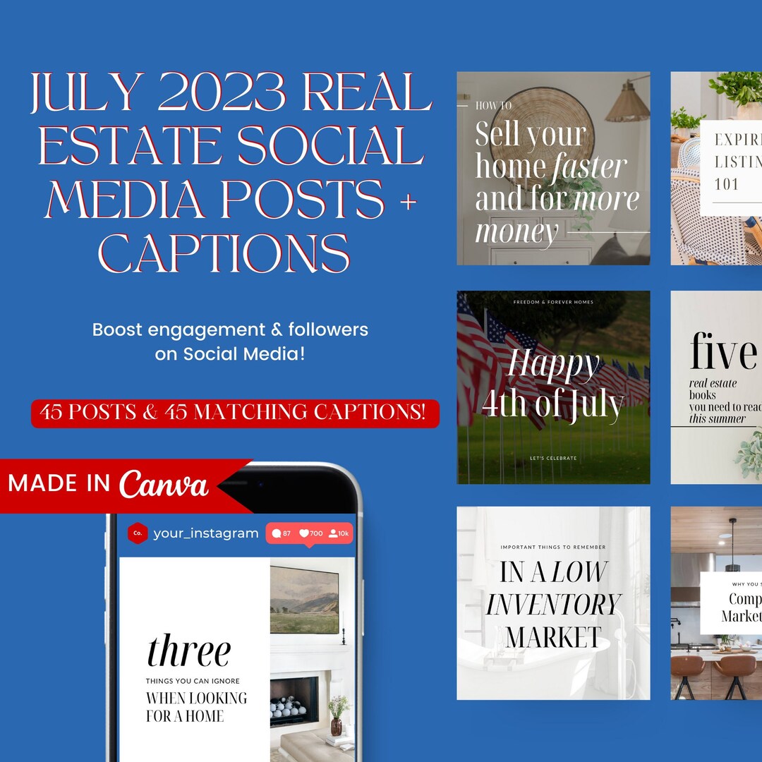 July Real Estate Social Media Posts | Instagram Posts With Captions ...
