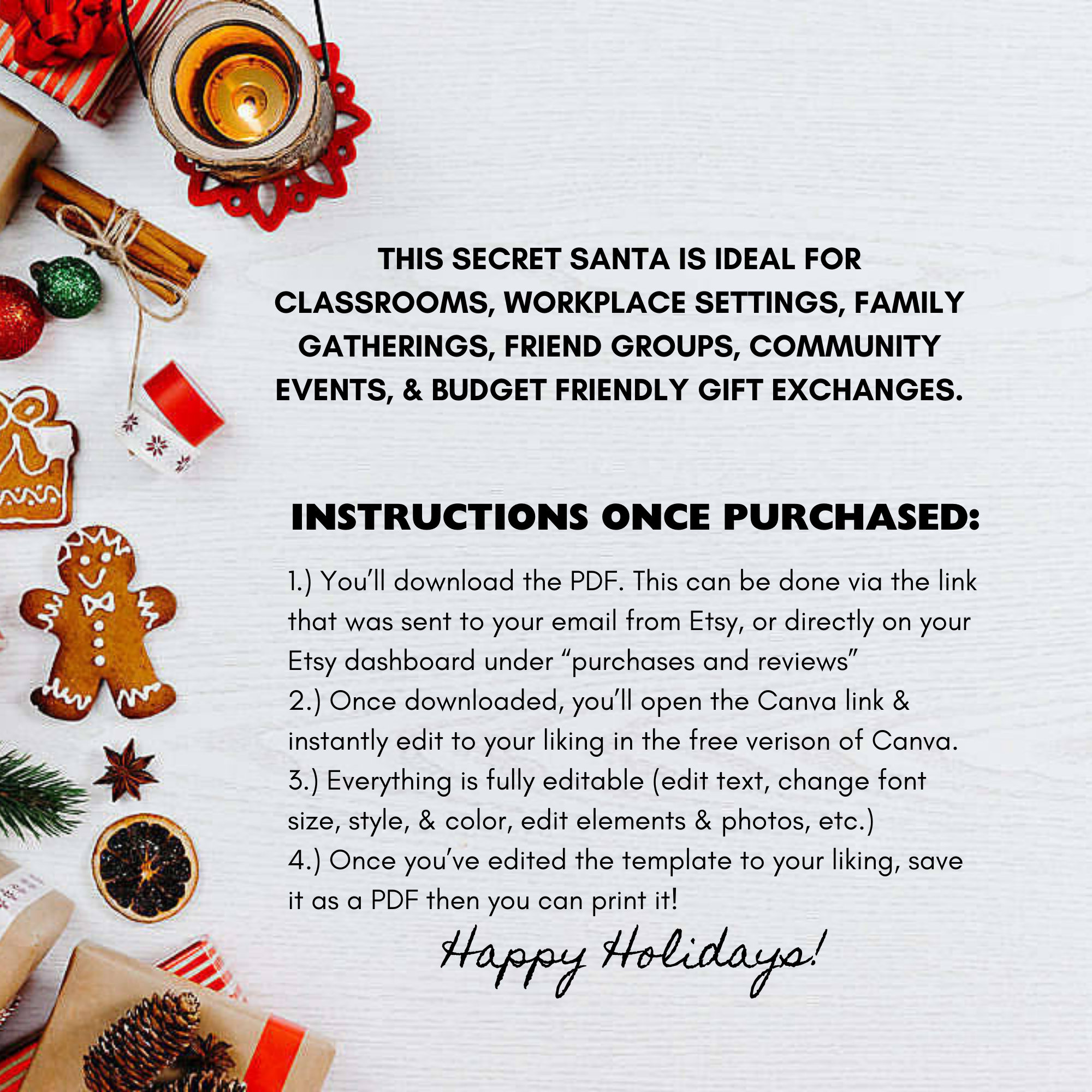 PRINTABLE Secret Santa Gift Exchange Questionnaire, Holiday Gift ...