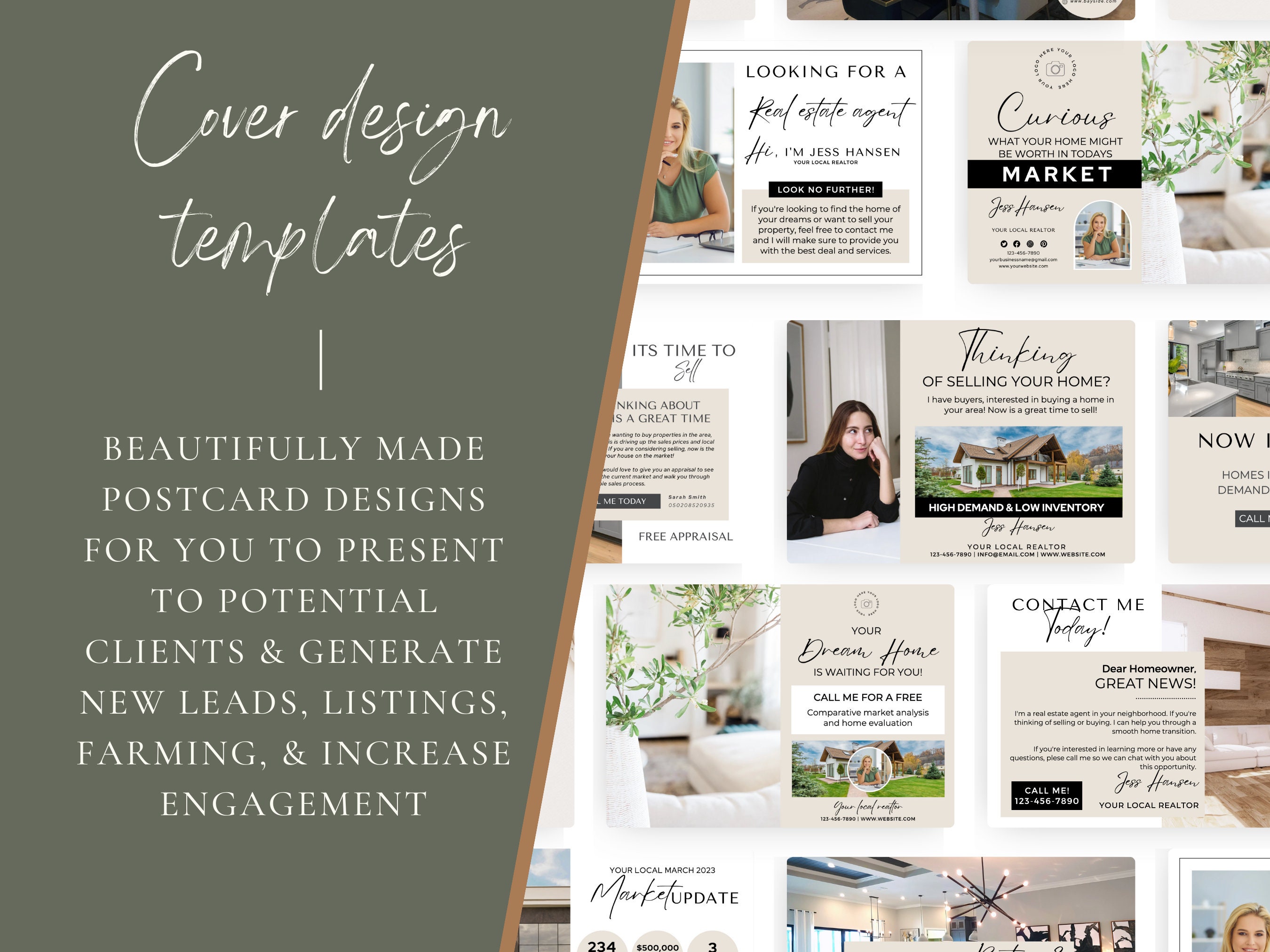 Editable Real Estate Postcard Template, Canva Template, Realtor ...