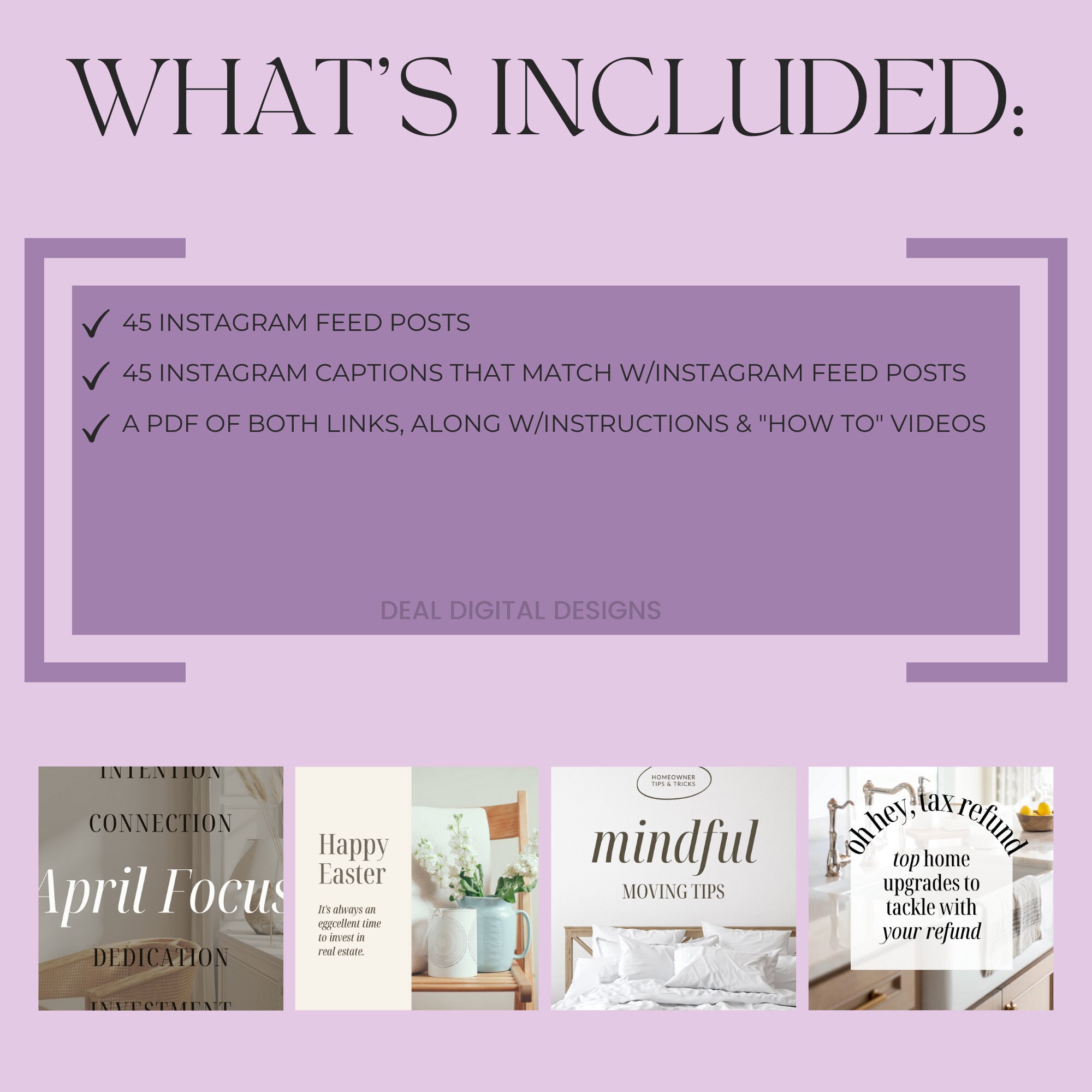 April Real Estate Marketing Templates With Matching Captions - Etsy