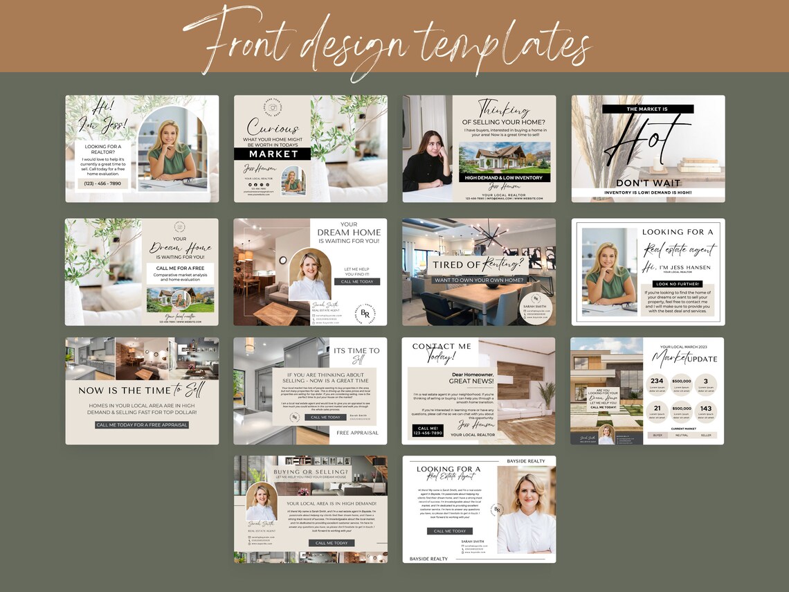 Editable Real Estate Postcard Template, Canva Template, Realtor ...