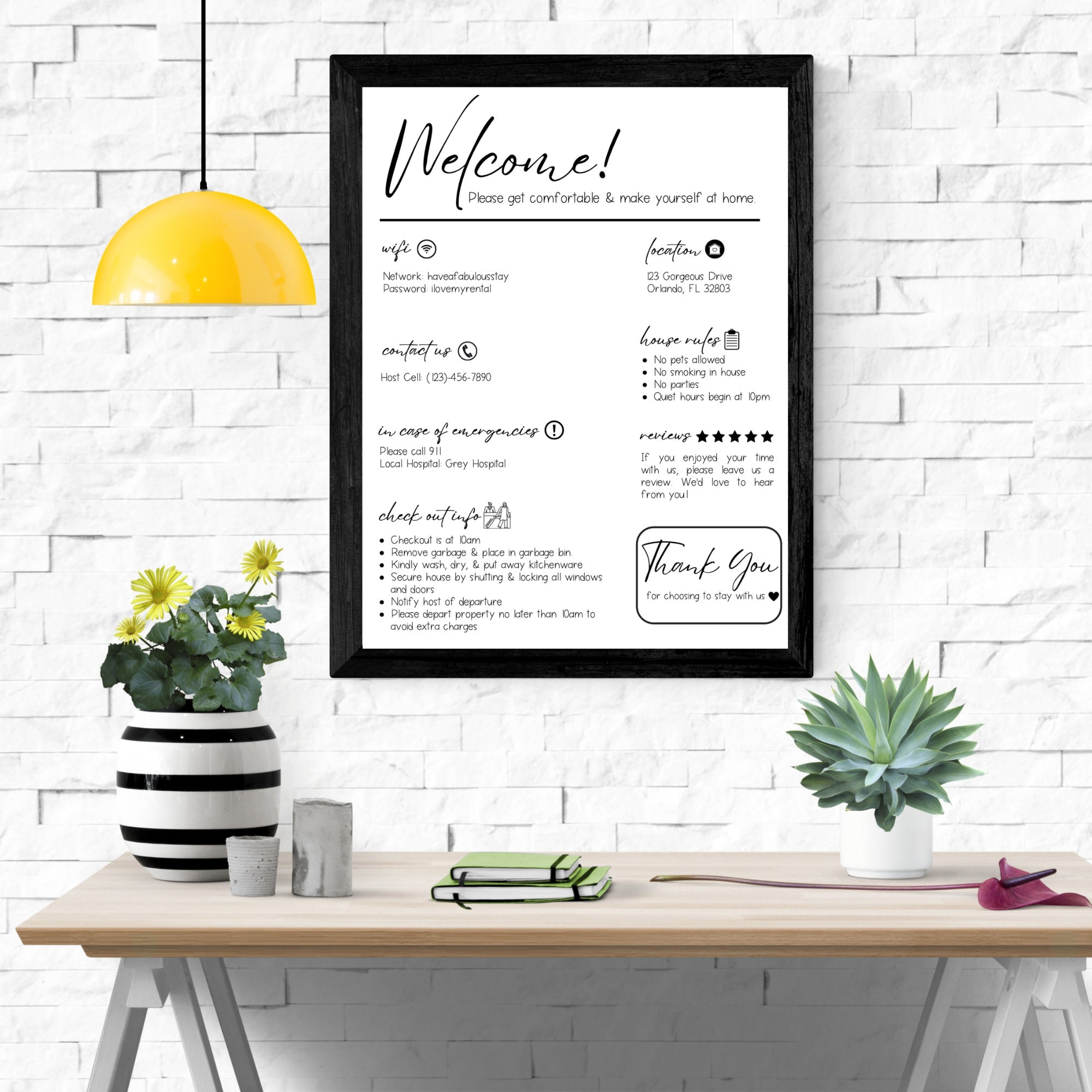 Airbnb Welcome Sign | Vacation Rental Printable | Canva Template | VRBO ...