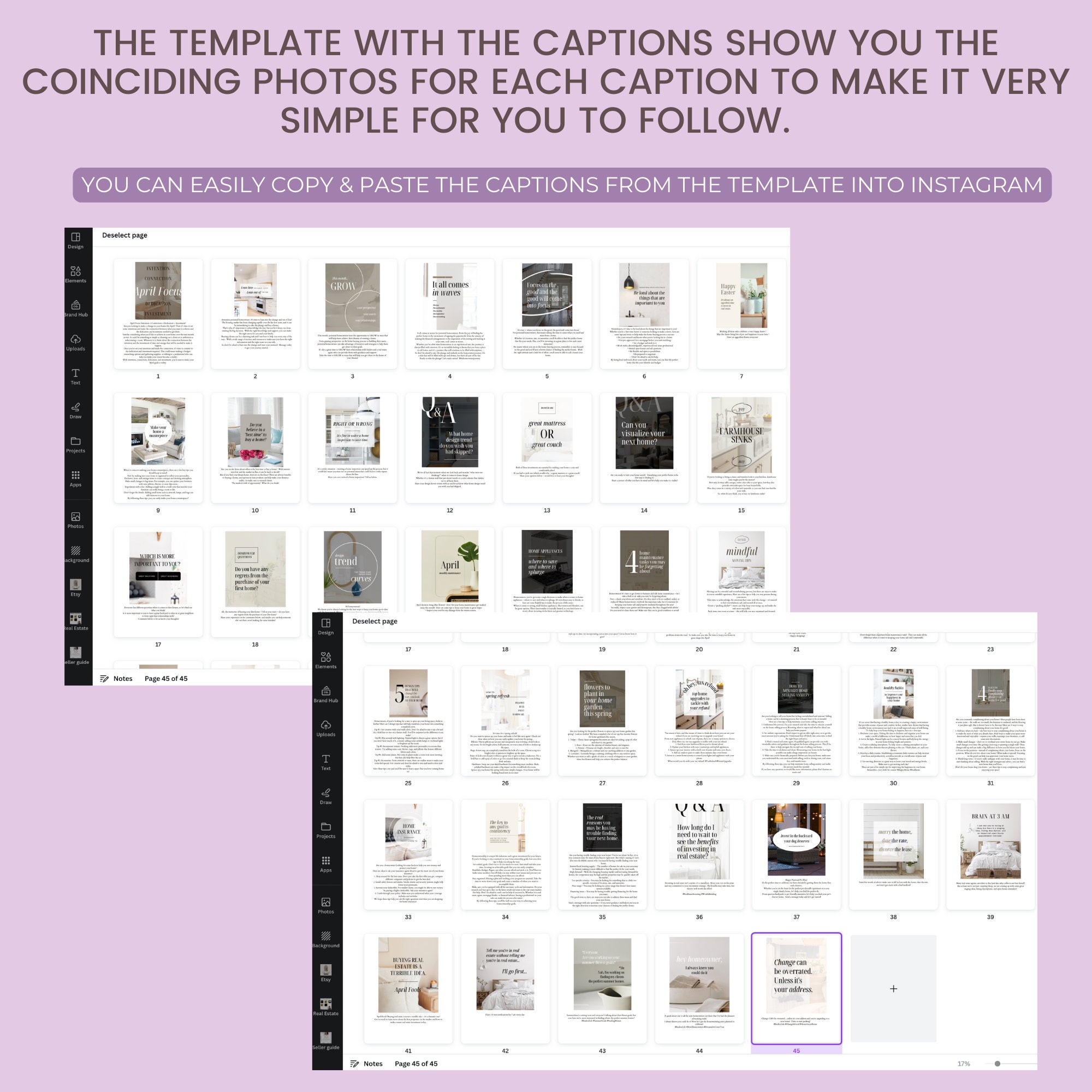 April Real Estate Marketing Templates With Matching Captions - Etsy