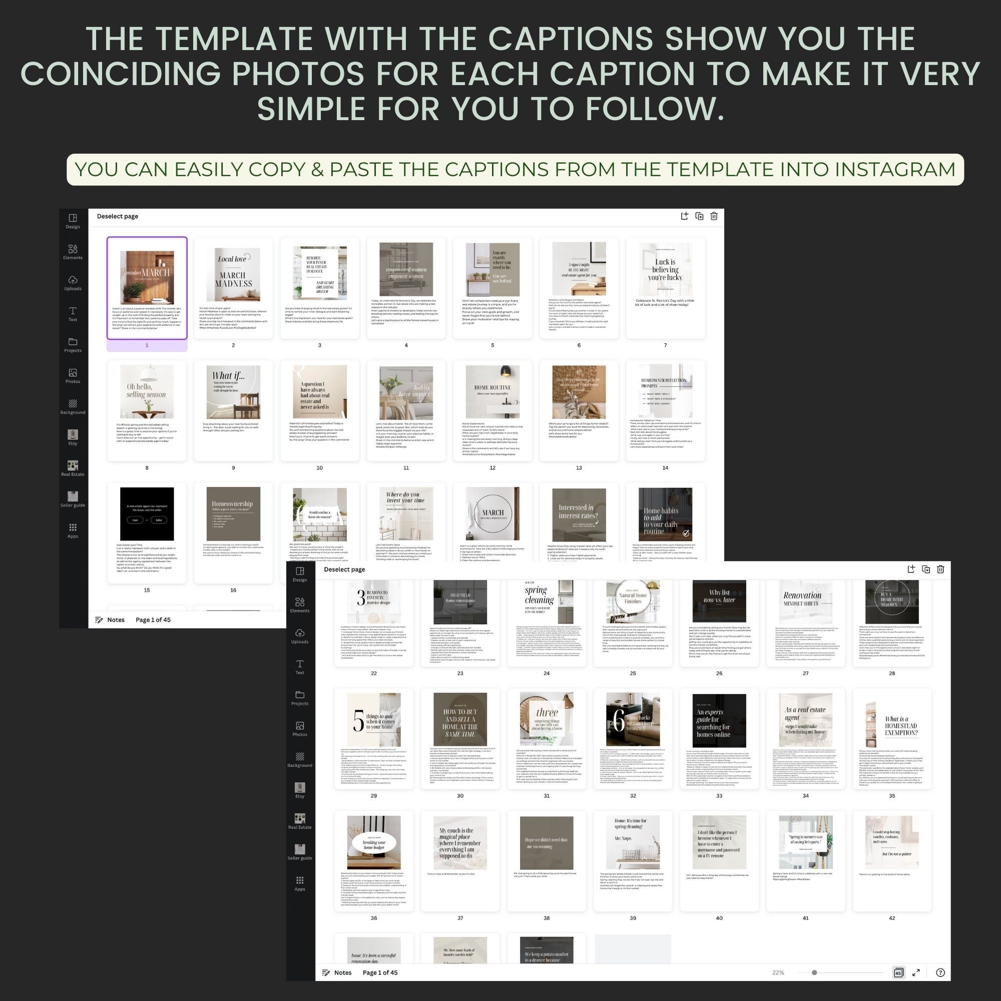 March Real Estate Marketing Templates With Matching Captions | Canva ...