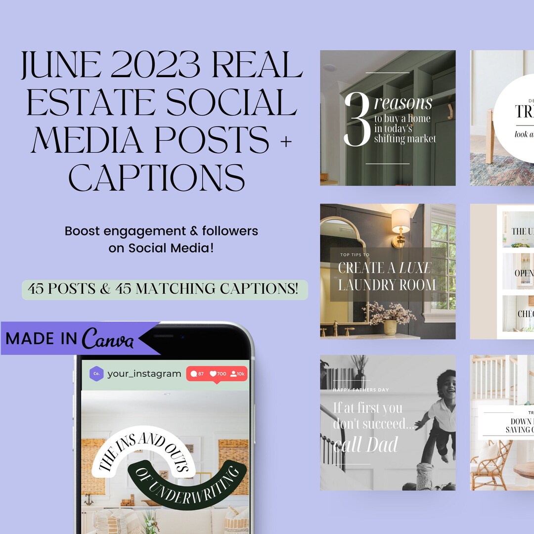 June Real Estate Social Media Posts | Instagram Posts With Captions ...