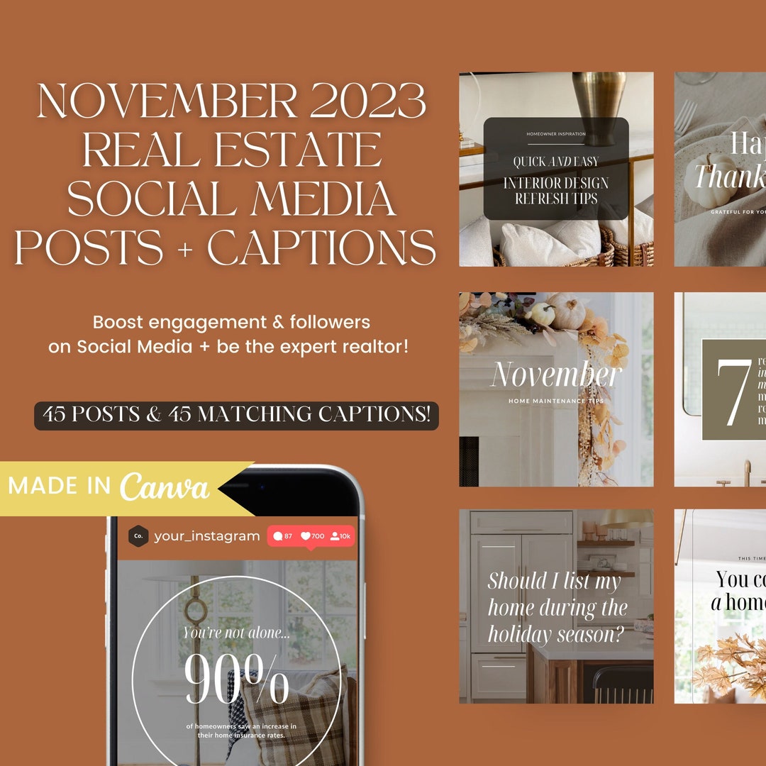 November Real Estate Posts | Fall Realtor Posts | Thanksgiving Realtor ...